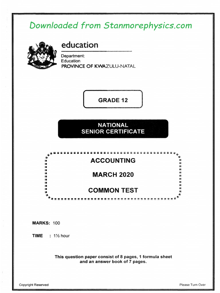 Accounting Memorandum March 2020 | PDF | Auditor's Report | Dividend