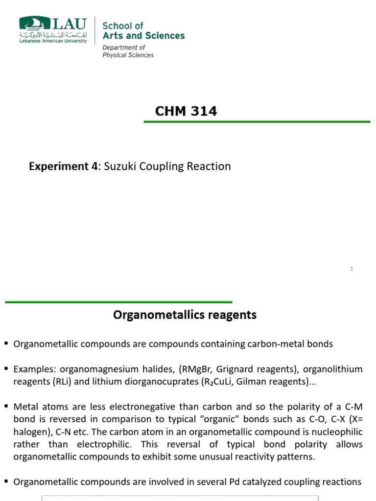Suzuki Coupling Reaction Procedure | PDF | Chemical Reactions ...