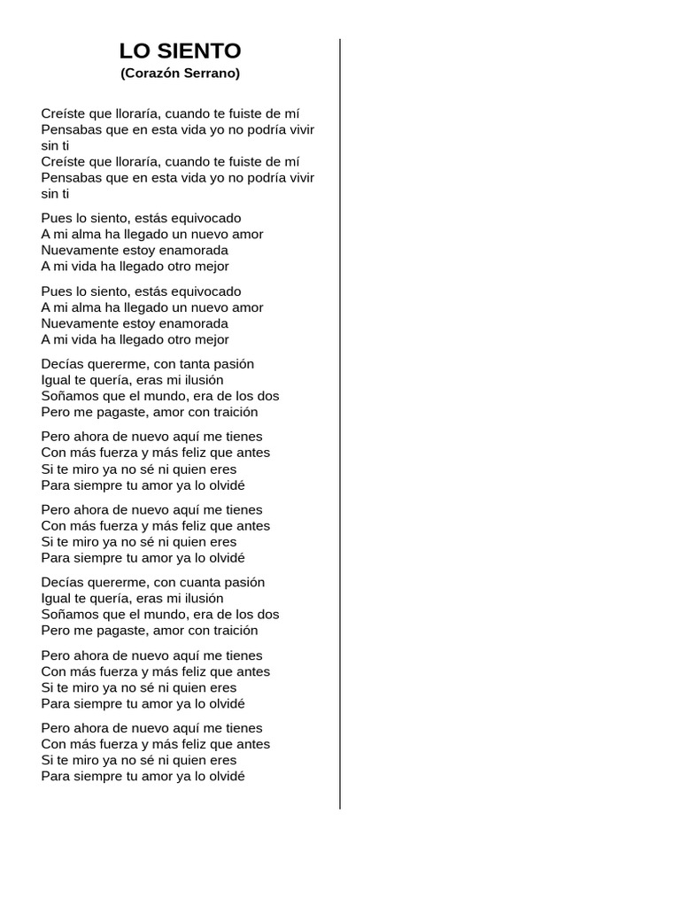 LO SIENTO | PDF