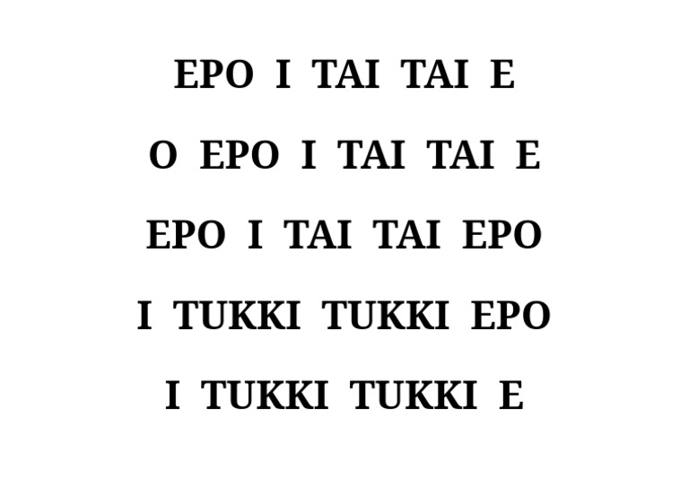 Epo I Tai Tai e | PDF