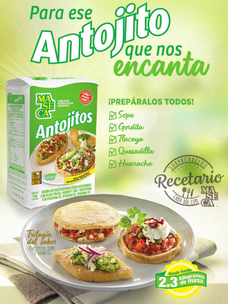 Recetas Variadas con Maseca Antojitos | PDF | Cocinando | Cocina americana