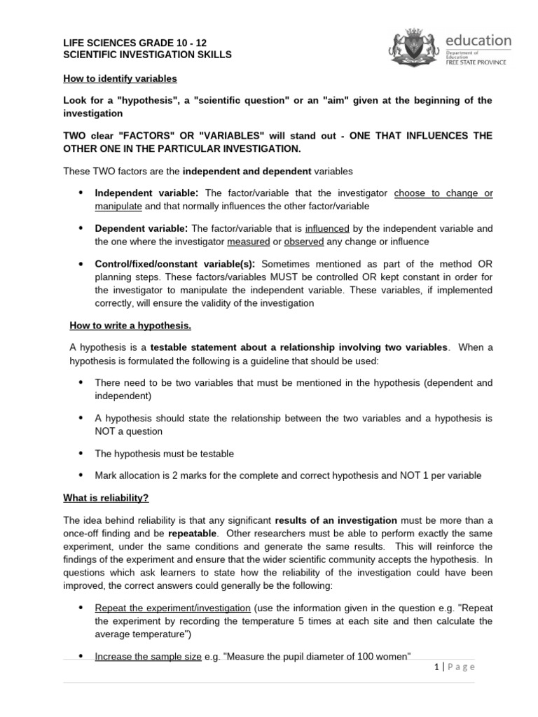 Scientific Investigation Skills 1570012047 | PDF | Experiment ...