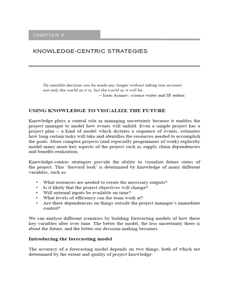 Managing Project Uncertainty - (4 Knowledge-Centric Strategies) | PDF ...
