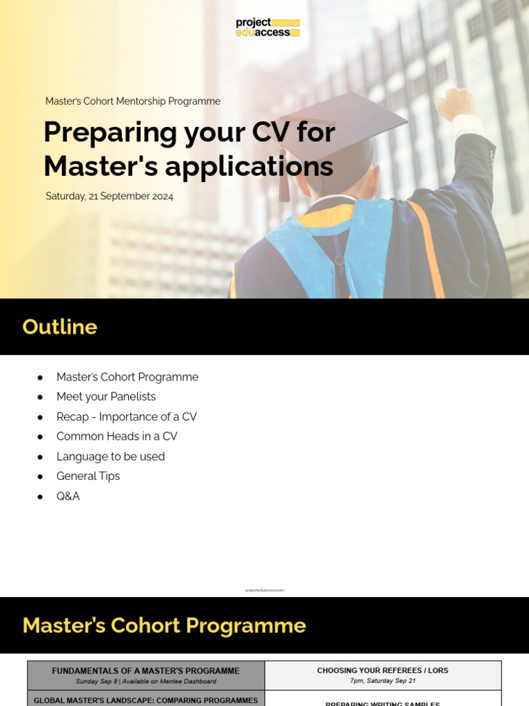 CV Preparation for Master's Applications | PDF | Linguistics