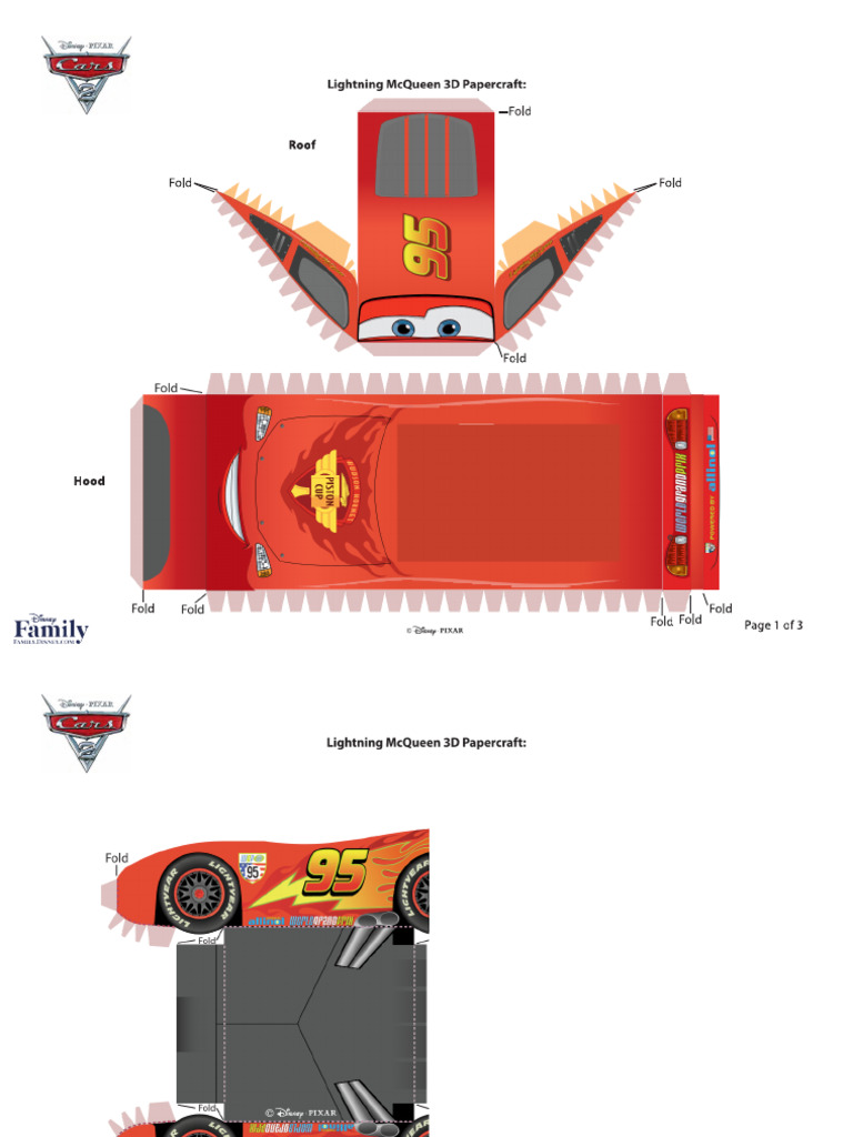 Pixar Cars 2 Lightning Mcqueen 3d Papercraft Fdcom PDF Compress PDF | PDF