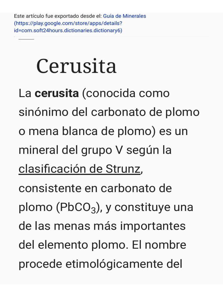 Cerusita: Propiedades y Usos del Mineral | PDF | Materiales naturales ...
