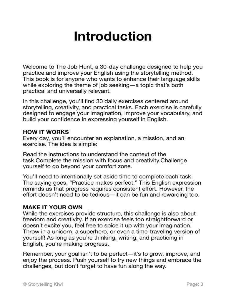 The Job Hunt by Storytelling Kiwi 2 | PDF | Storytelling | Creativity