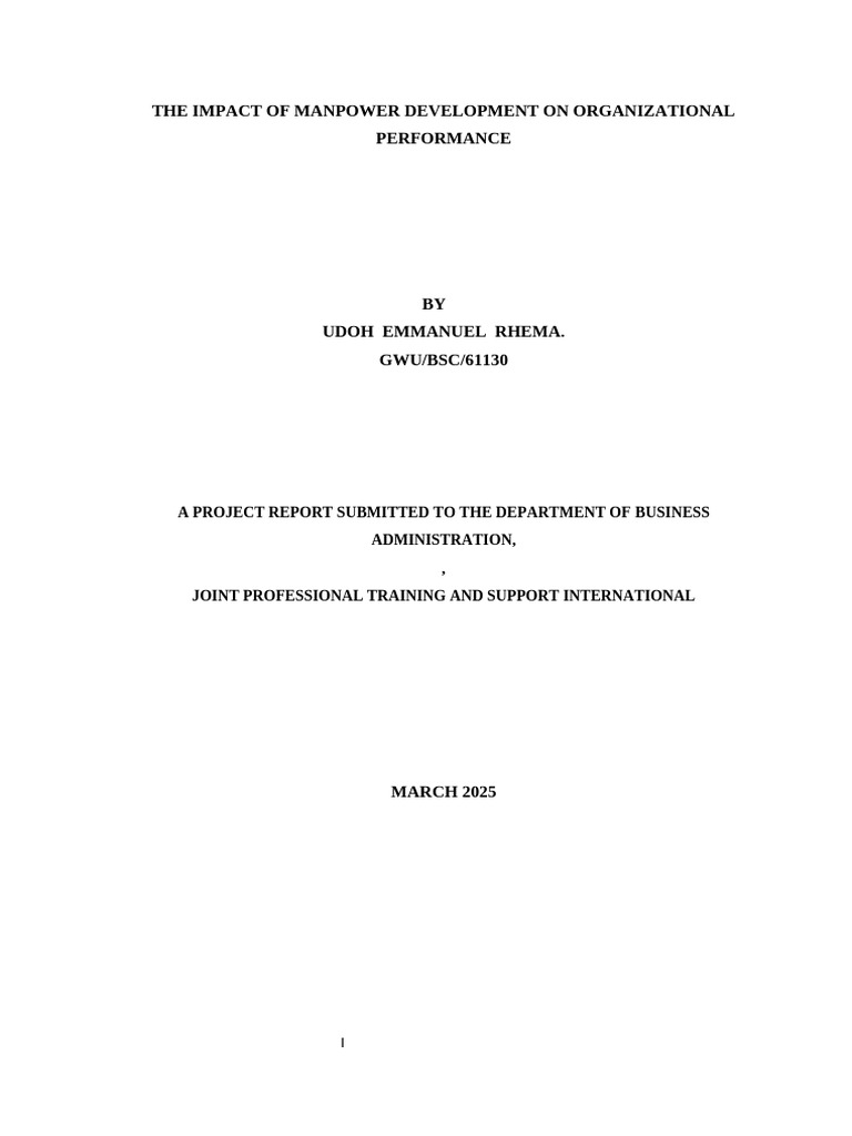 Impact of Manpower Development on Performance | PDF | Human Resources ...