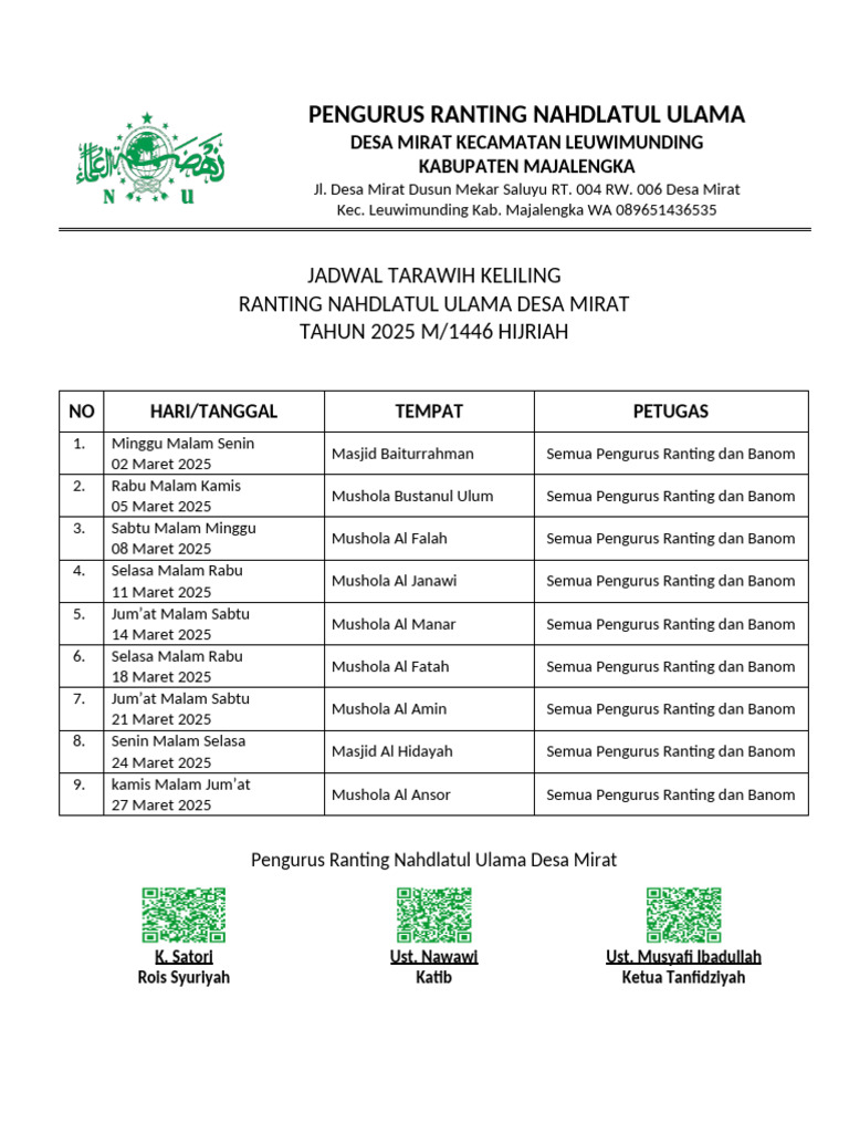 Jadwal Tarling 2025 | PDF