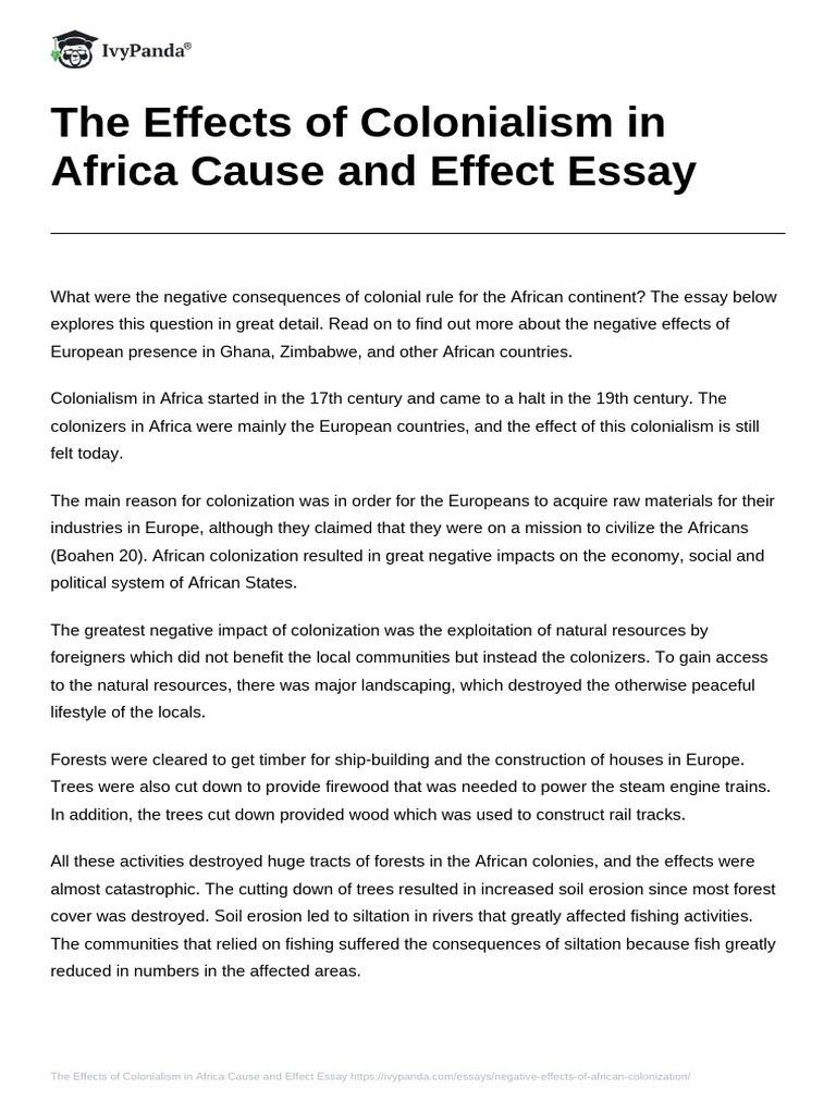 Negative Effects of African Colonization | PDF | Colonialism | Africa
