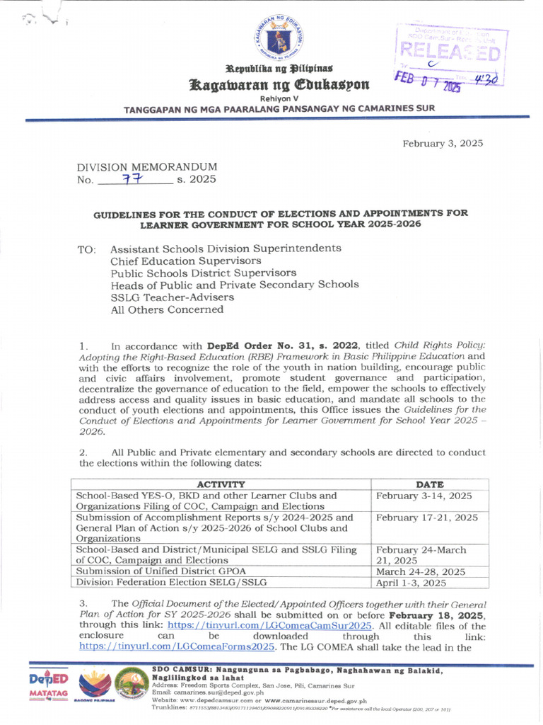 77 s. 2025 (SELG Election) | PDF