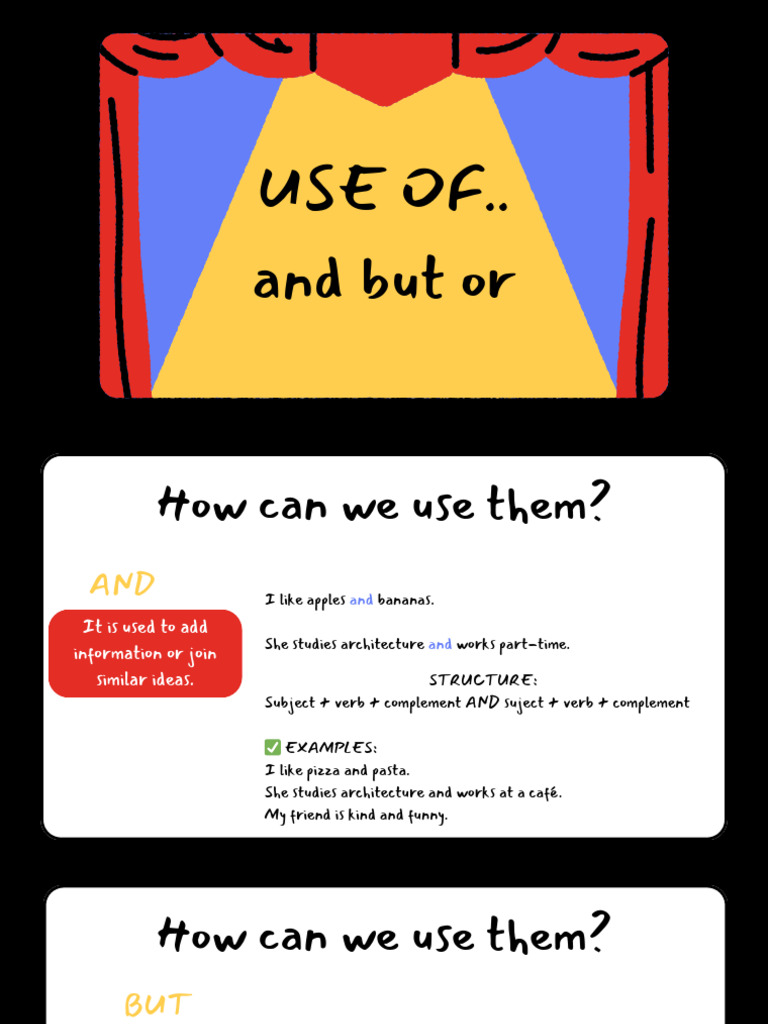Using AND, BUT, OR in Sentences | PDF