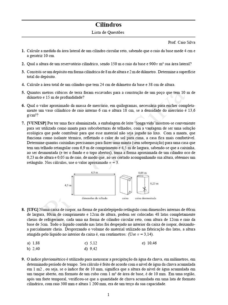 Cilindro | PDF | Chuva
