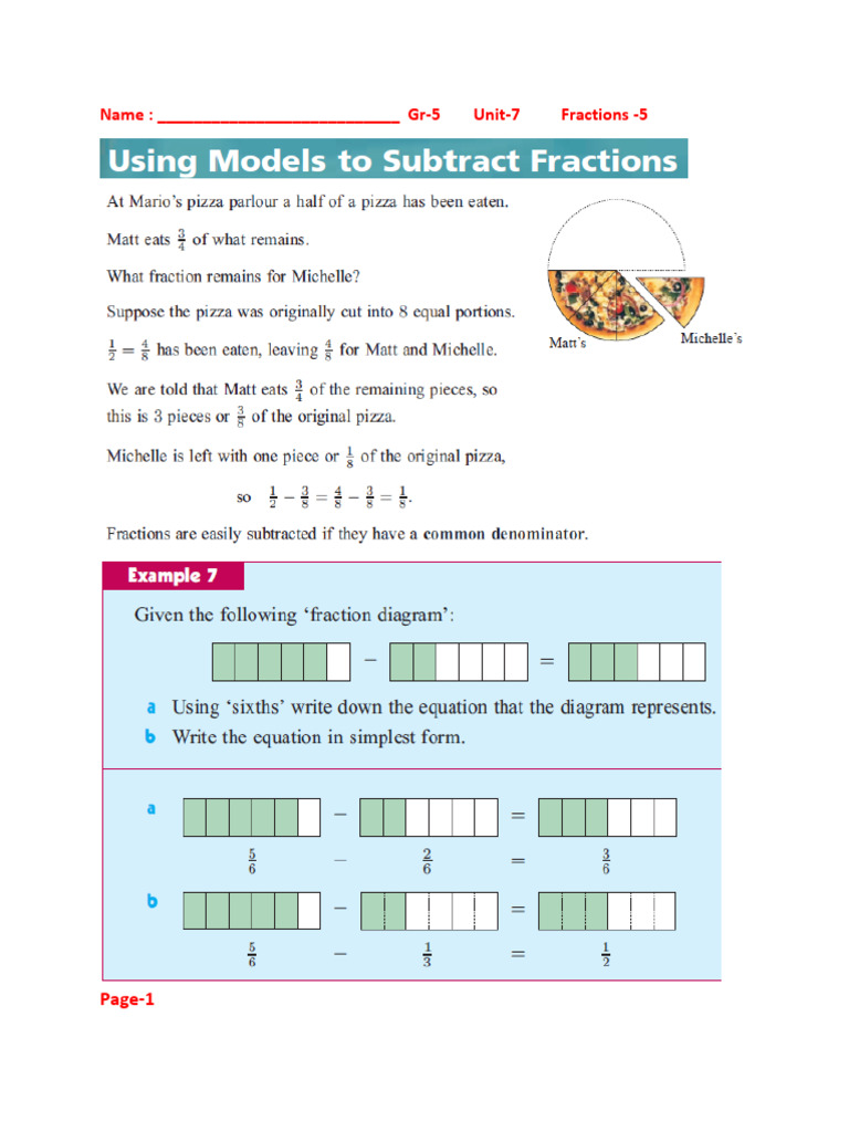 240603-GR5 - MAT-156 ABC-Worksheet - Fra-5 Subt | PDF