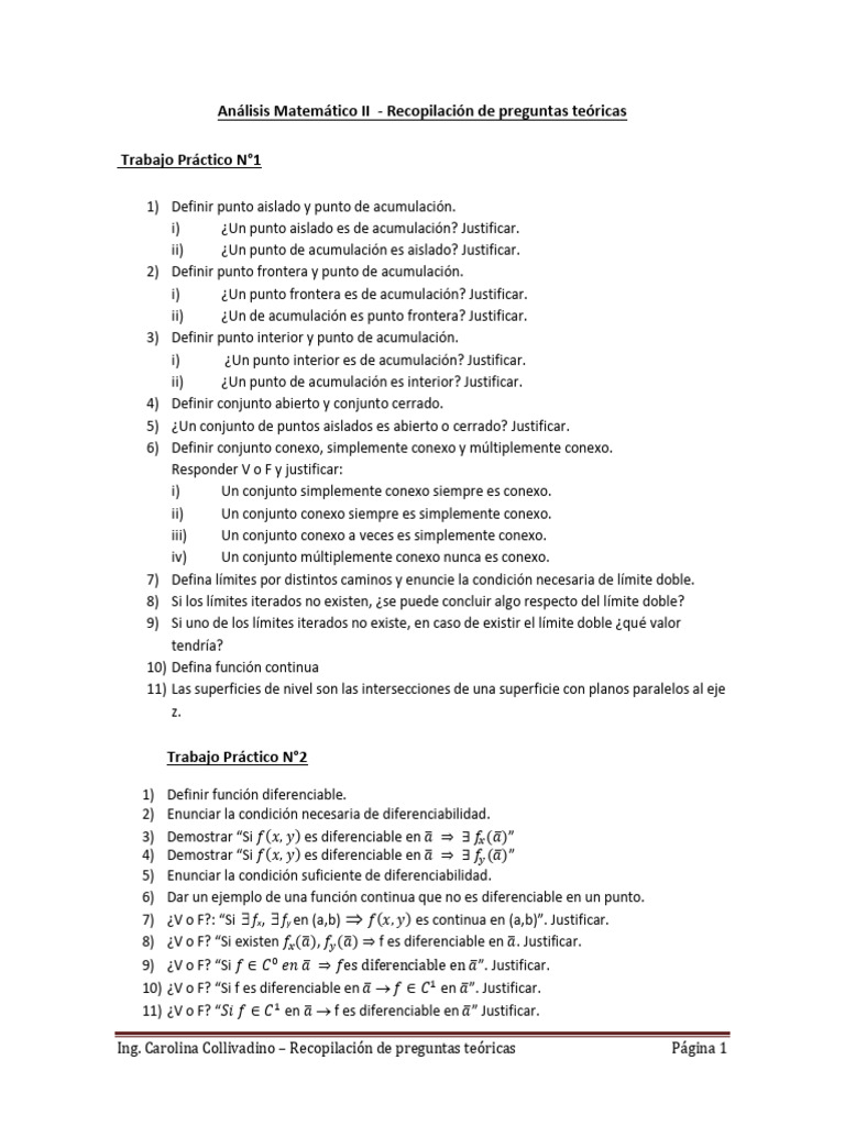 21) Recopilación de preguntas teóricas | PDF | Derivado | Vector Euclidiano