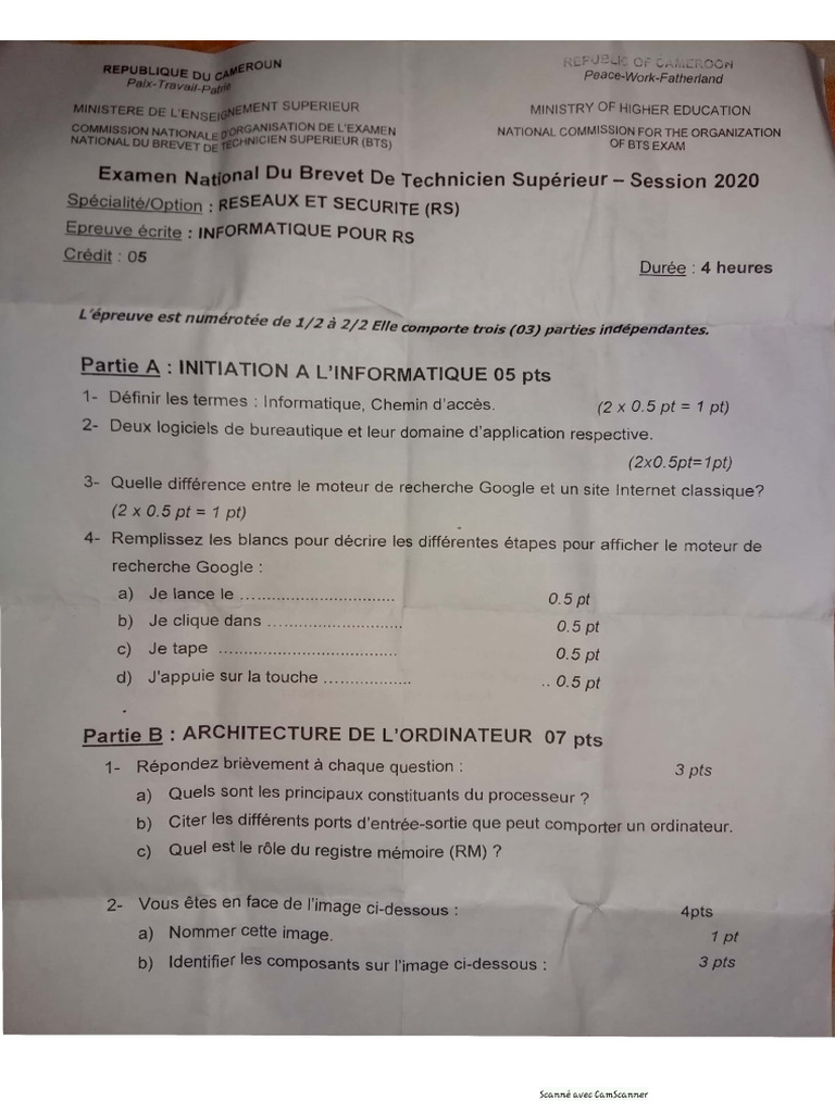 Epreuves Bts Reseau | PDF