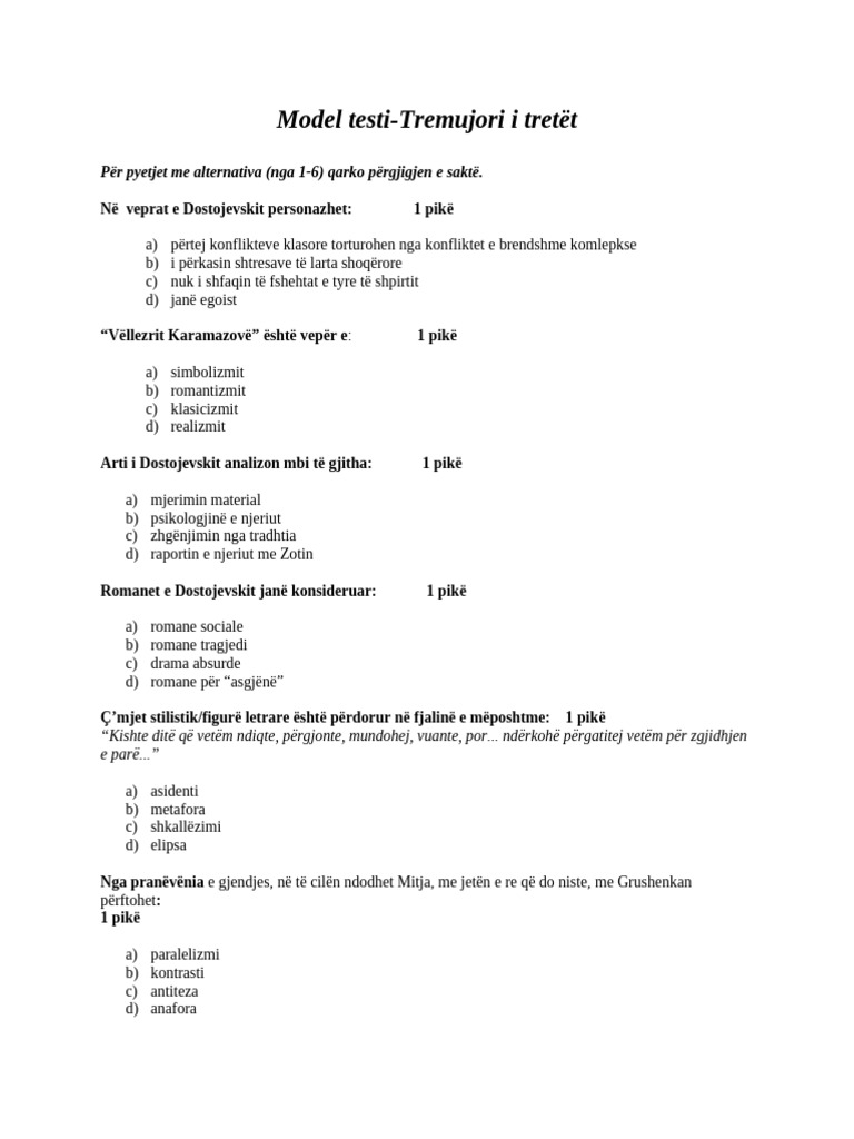 Letersia 11 - Test 3 | PDF
