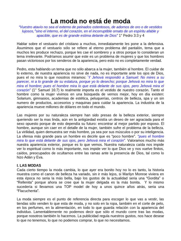 La Moda No Esta de Moda | PDF | Moda | Amor