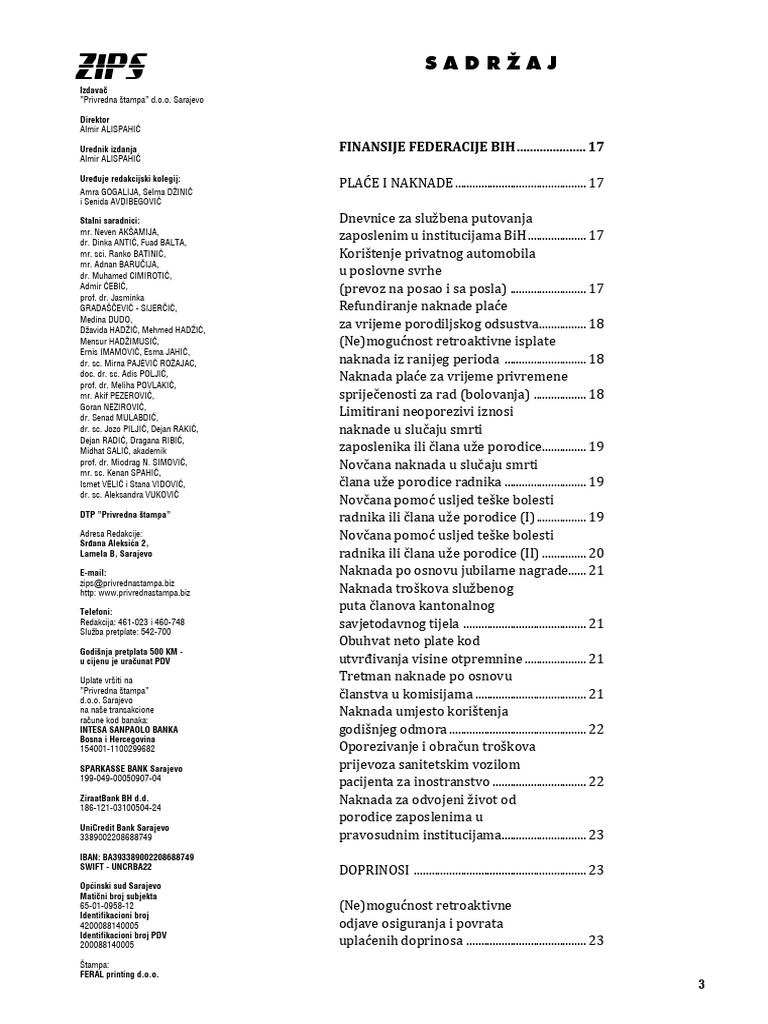 ZIPS 1481 Zbirka Sadrzaj | PDF
