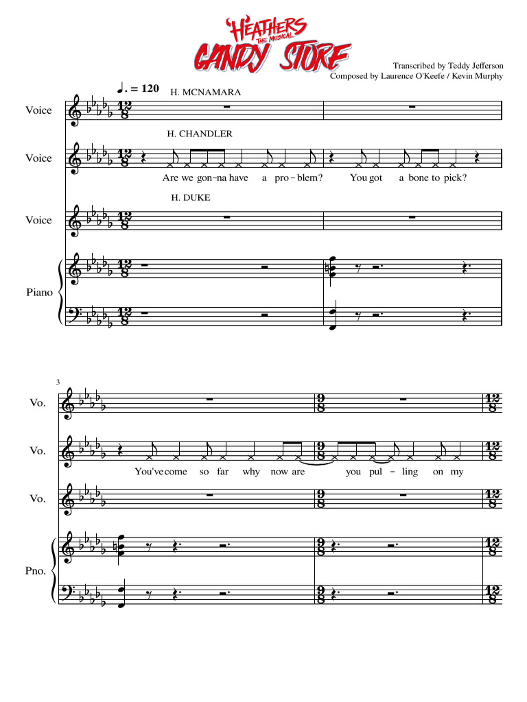 Candy Store From Heathers The Musical | PDF | Musical Theatre