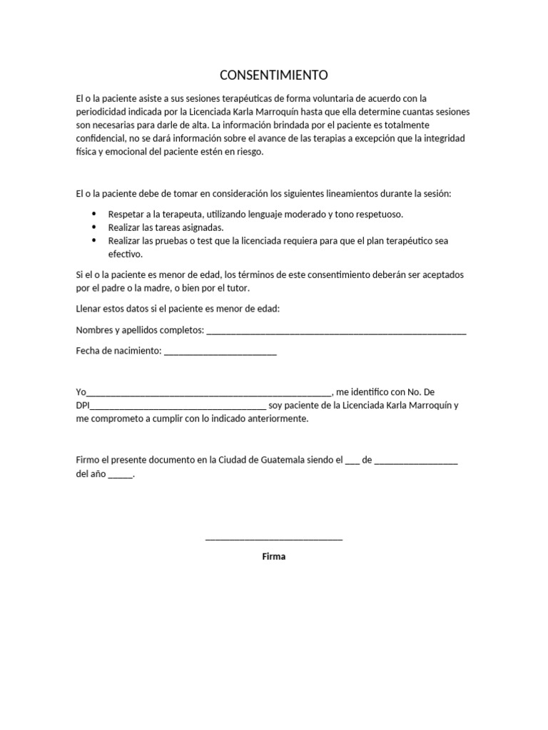 Consentimiento Informado para Pacientes | PDF
