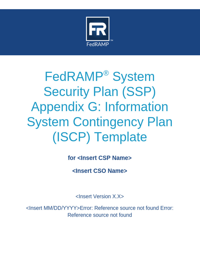 SSP Appendix G Information System Contingency Plan (ISCP) Template ...