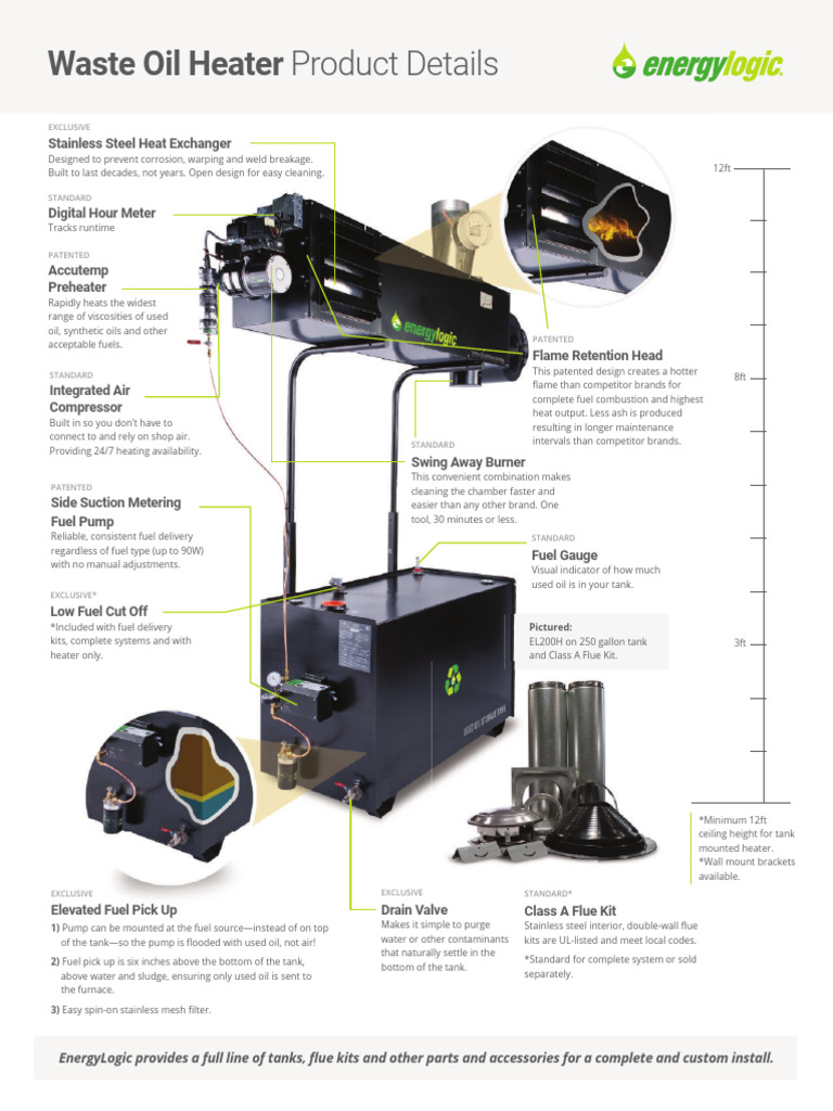 EnergyLogic 140H Waste Oil Heater Overview | PDF | Pump | Mechanical ...