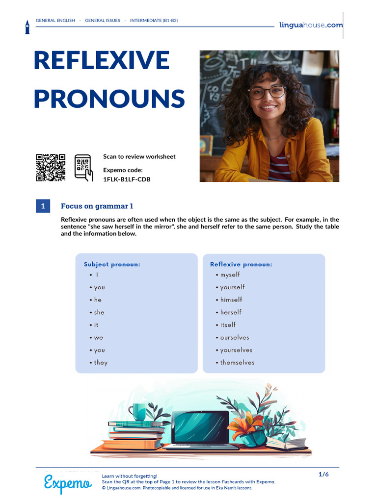 Reflexive Pronouns Practice B1-B2 | PDF | Pronoun | Semantic Units