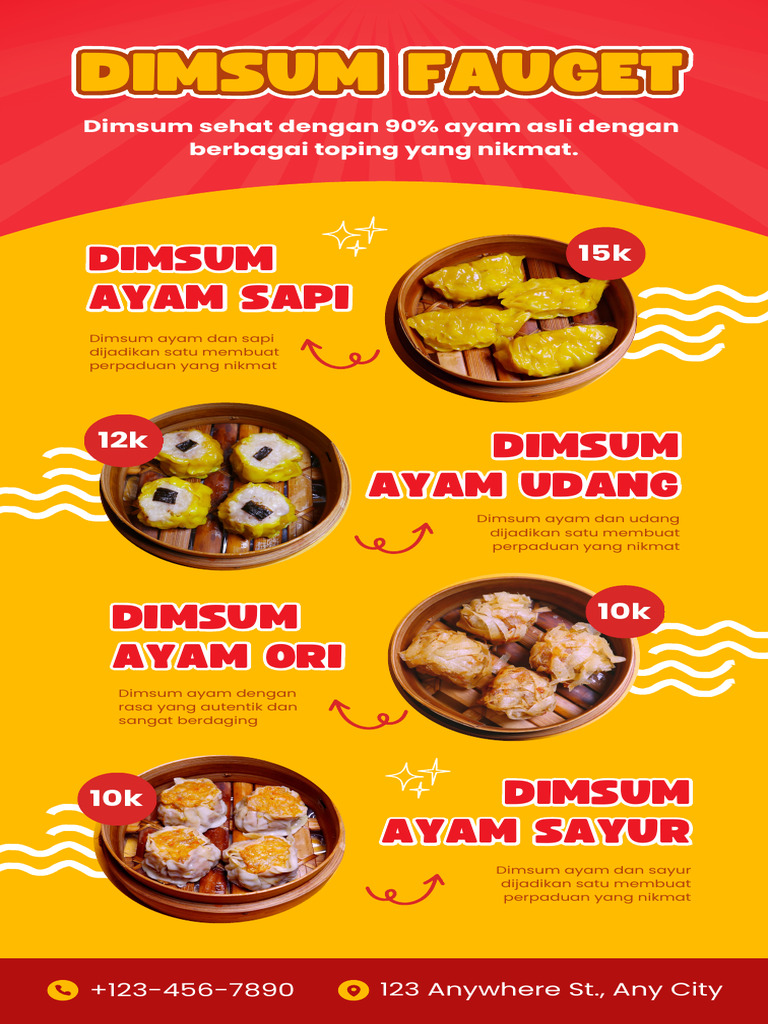 Merah Kuning Lucu Estetik Menu Makanan Banner Vertikal | PDF