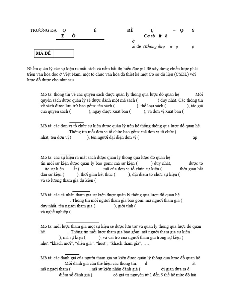 De THCK CSDL 2024 2025 De04 | PDF