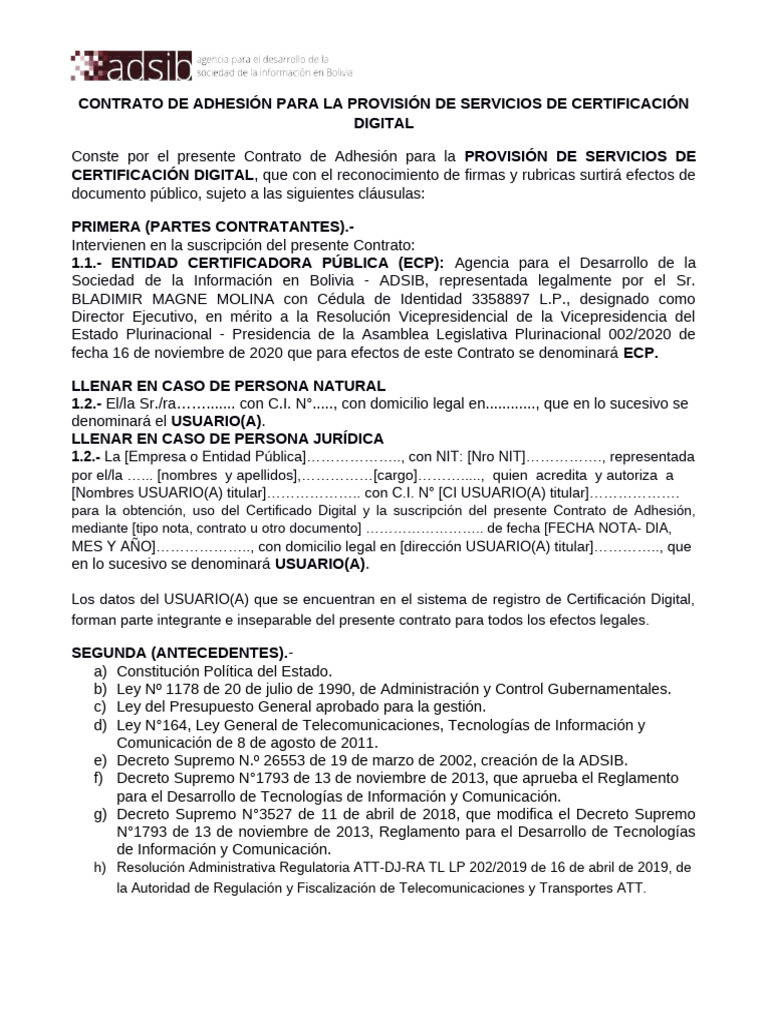 Modelo de Contrato de Adhesion | PDF | Factura