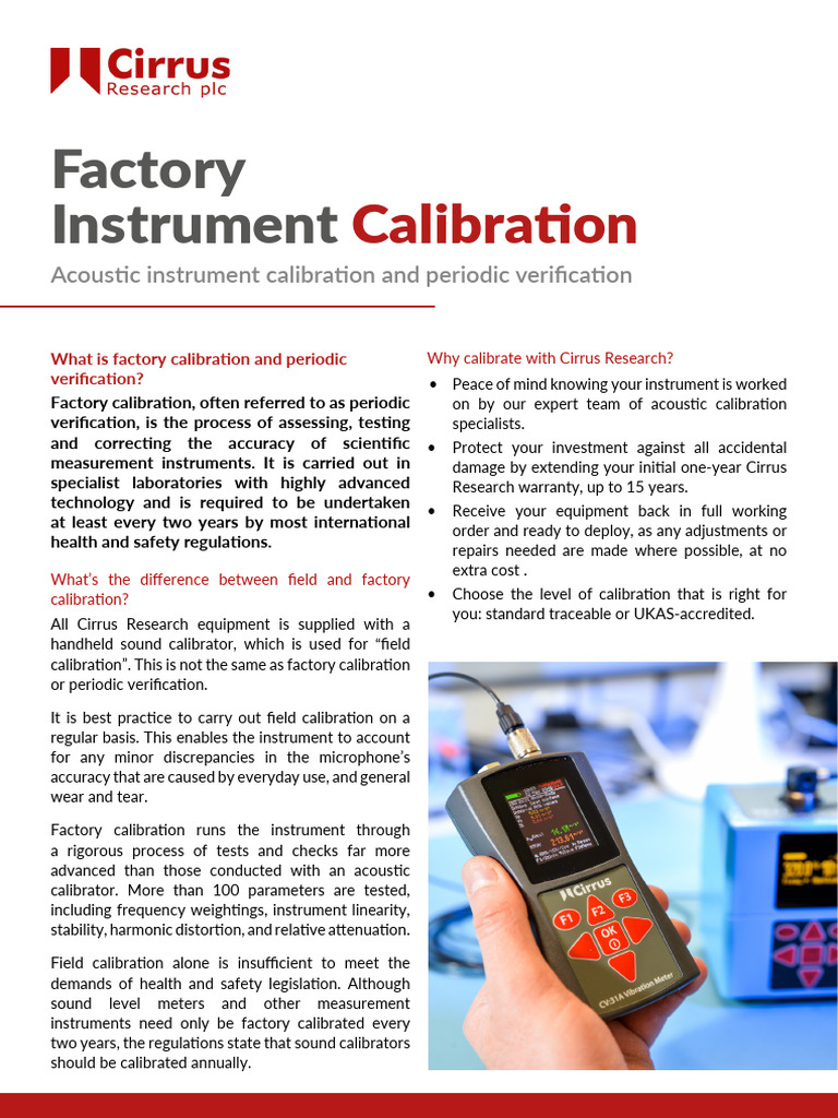 Calibration Data Sheet For Cirrus | PDF | Calibration | Metrology