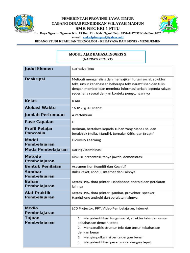 Modul Ajar Narrative | PDF