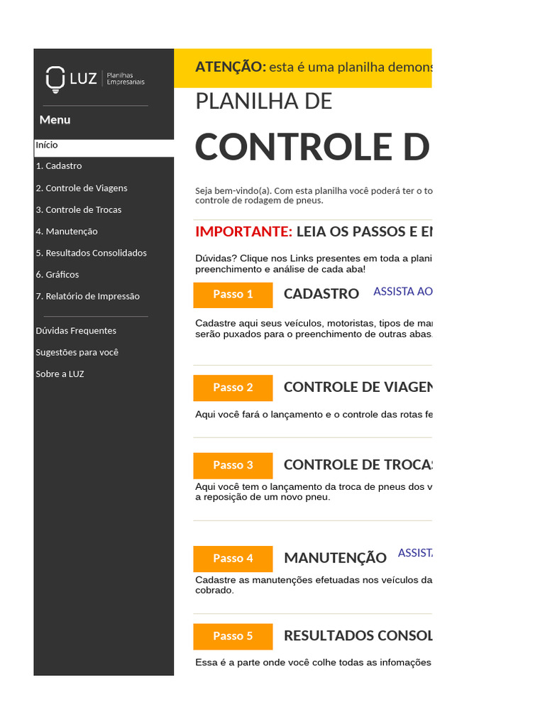 Controle Frotas Demo | PDF | Pneu