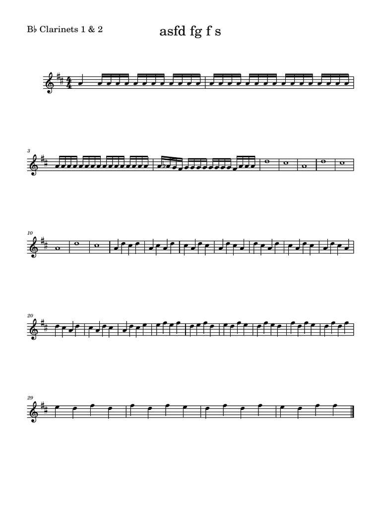 Asfd FG F S-BB Clarinets 1 & 2 | PDF