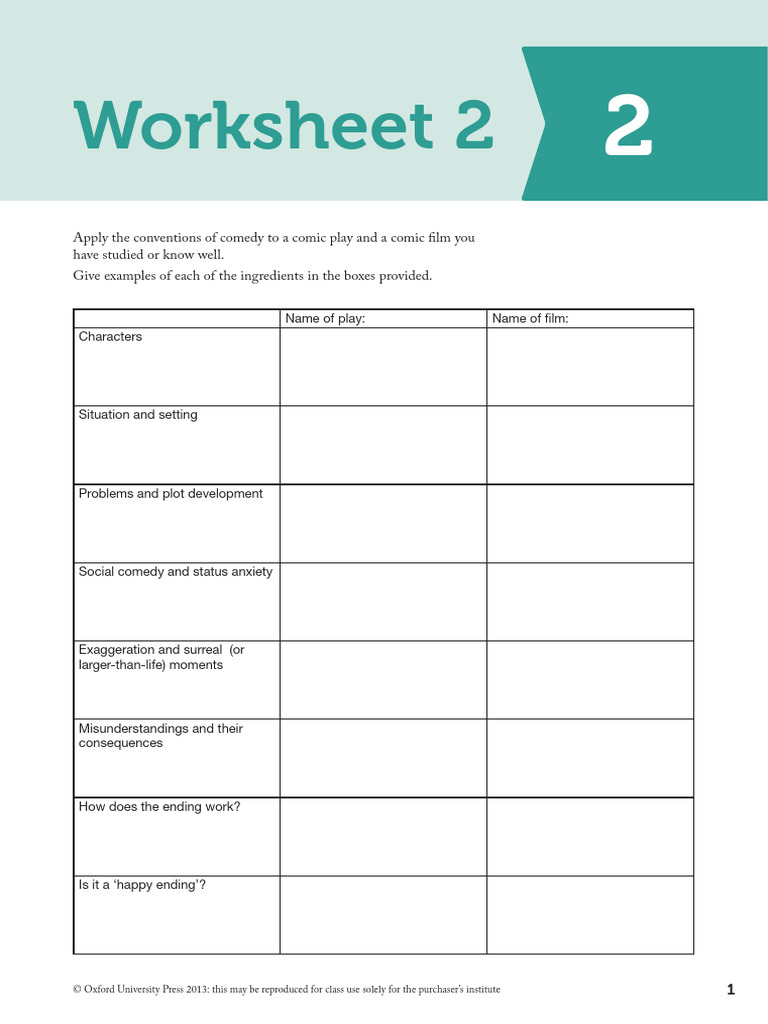 Complete Lit English Cambridge Igcse Olevel Chp2 Worksheet2 | PDF