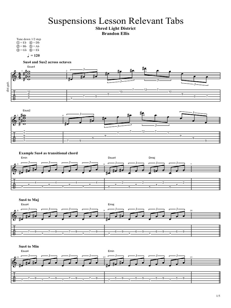 Guitar Suspensions And Chord Variations Pdf Chess Openings Chess