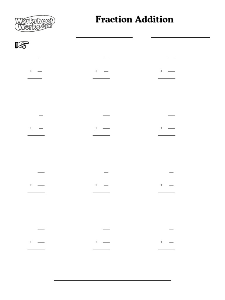WorksheetWorks Fraction Addition 1 | PDF | Mathematical Concepts | Algebra