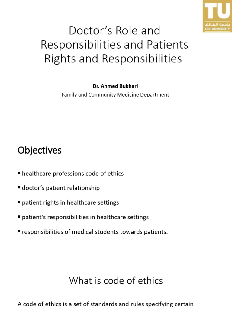L5-Doctor's Role and Responsibilities and Patients Rights and ...