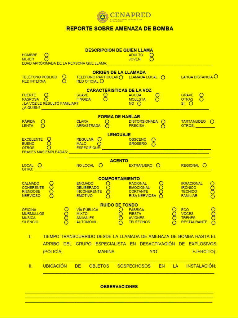 Hoja Amarilla CENAPRED-2 | PDF