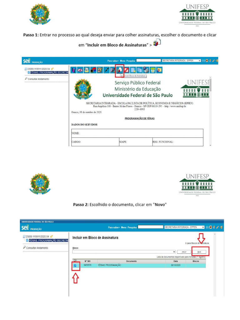 tutorial de bloco de assinaturas | PDF