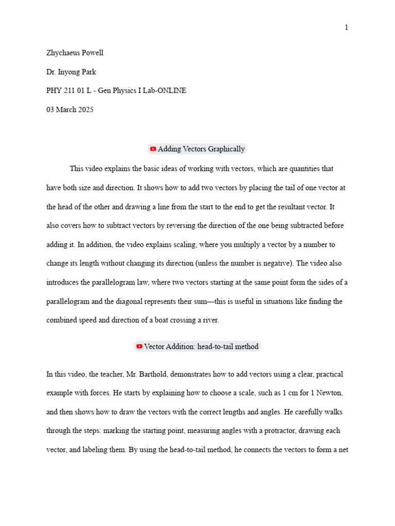 Lab 4 Report Pdf Euclidean Vector Force