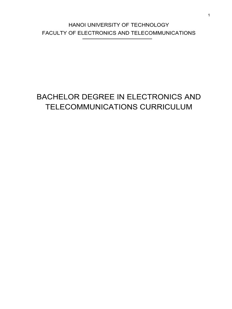 Electronics & Telecommunications Curriculum | PDF | Electronics ...