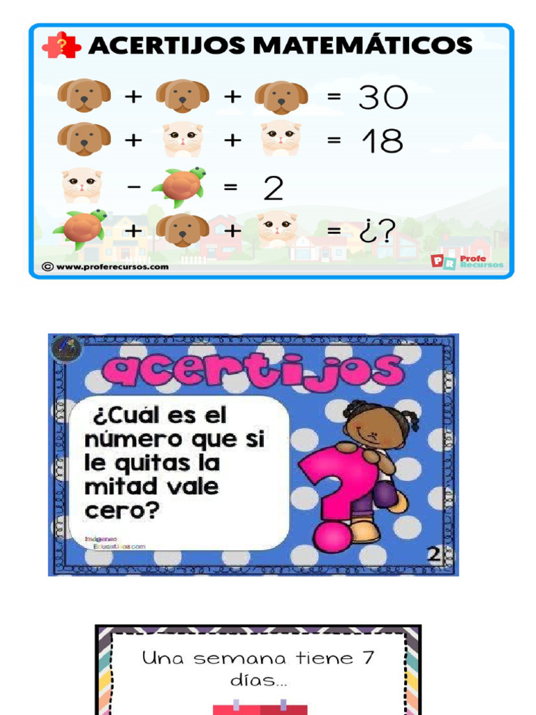 Acertijos Grado Segundo | PDF