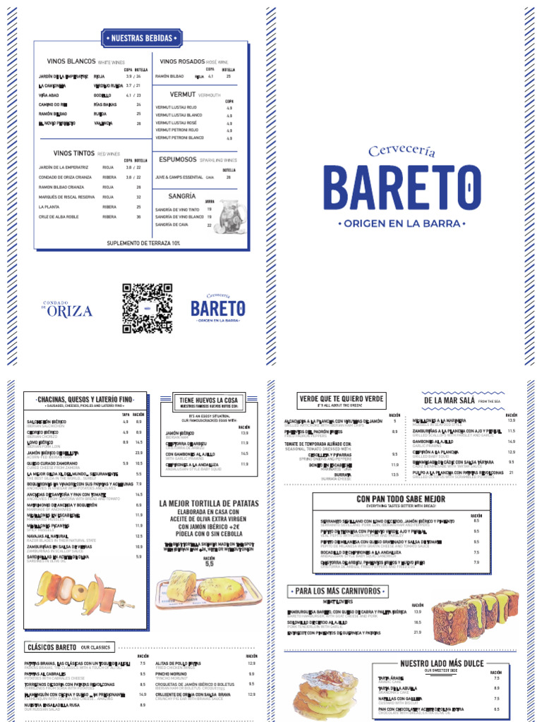 Carta Bareto: Vinos y Platos Destacados | PDF | Alimentos | Carne
