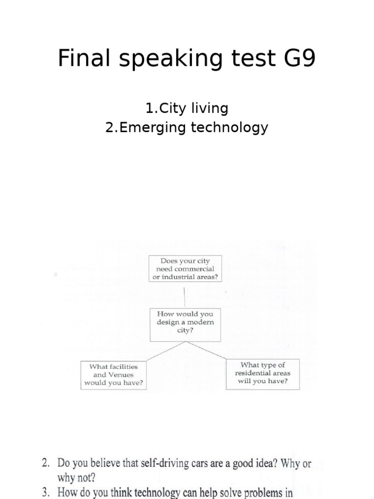 Final Speaking Test G9 | PDF