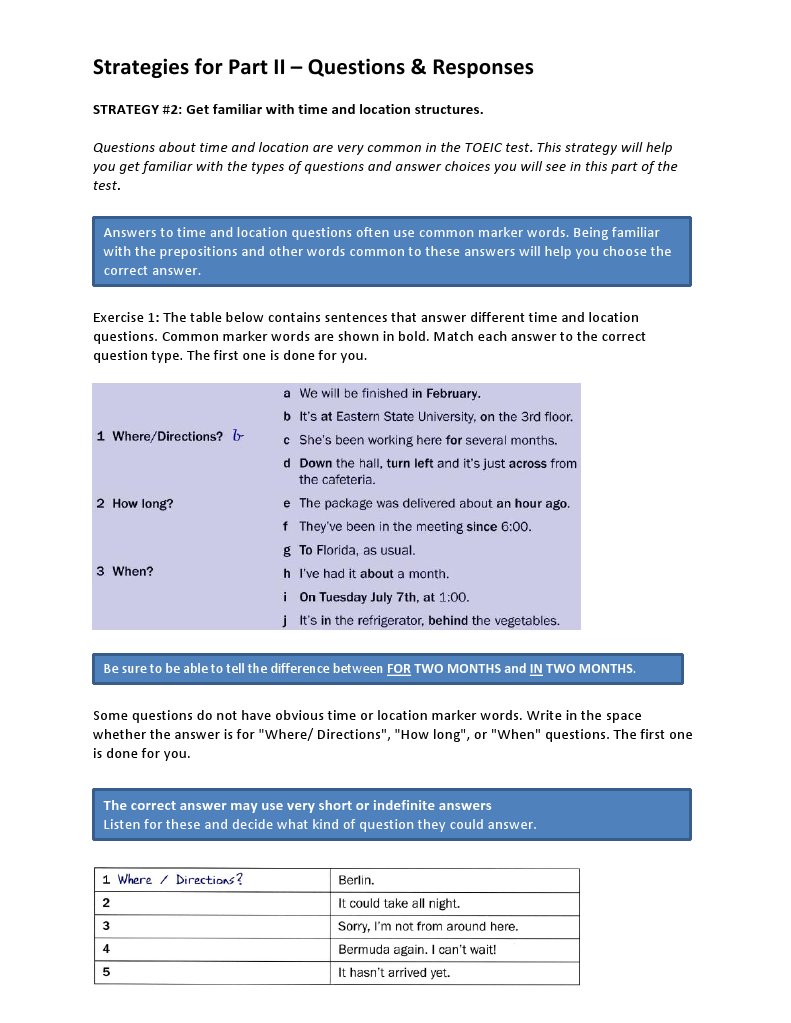 Strategies For Part II - Questions & Responses | PDF | Question | Semiotics