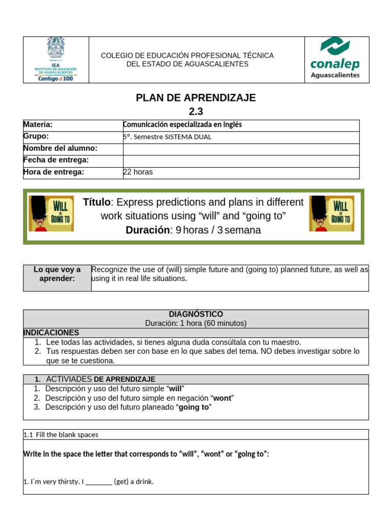 CEI 2.3 Conalep V Semestre 2020 2.3 | PDF