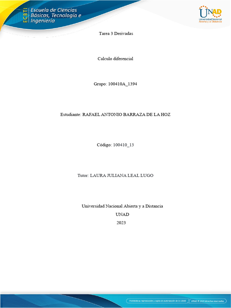 13 Rafael Barraza - (Derivadas) | PDF | Derivado | Objetos matemáticos