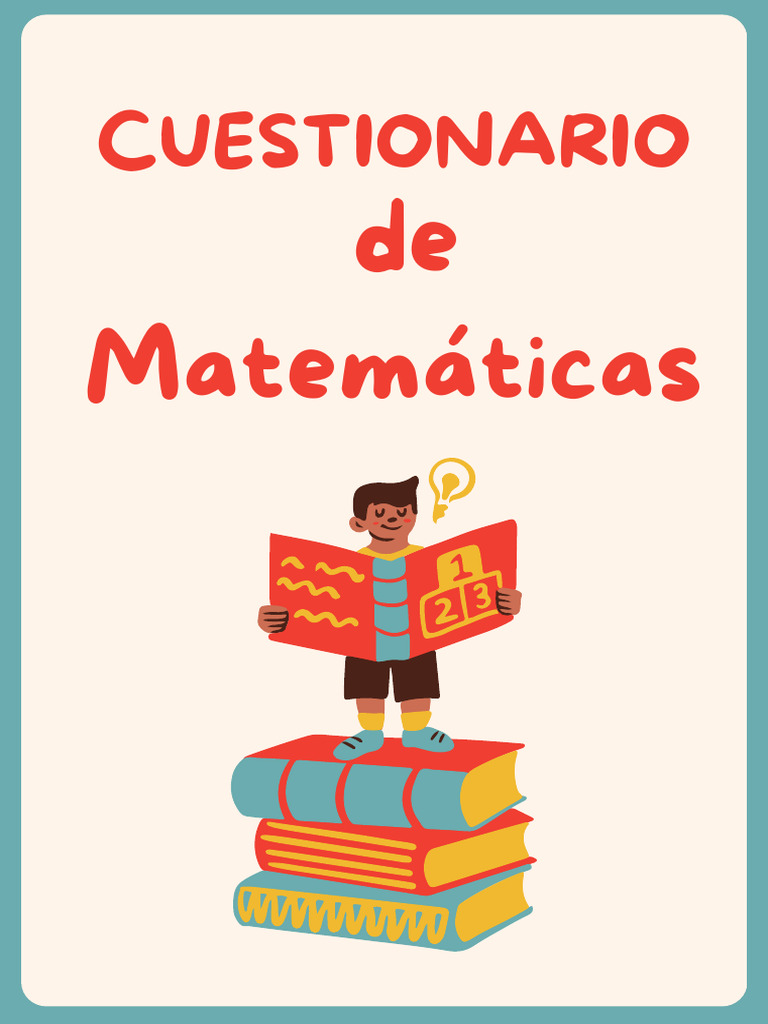 Dibujo A Mano Niño Matemáticas Carátula A4 | PDF
